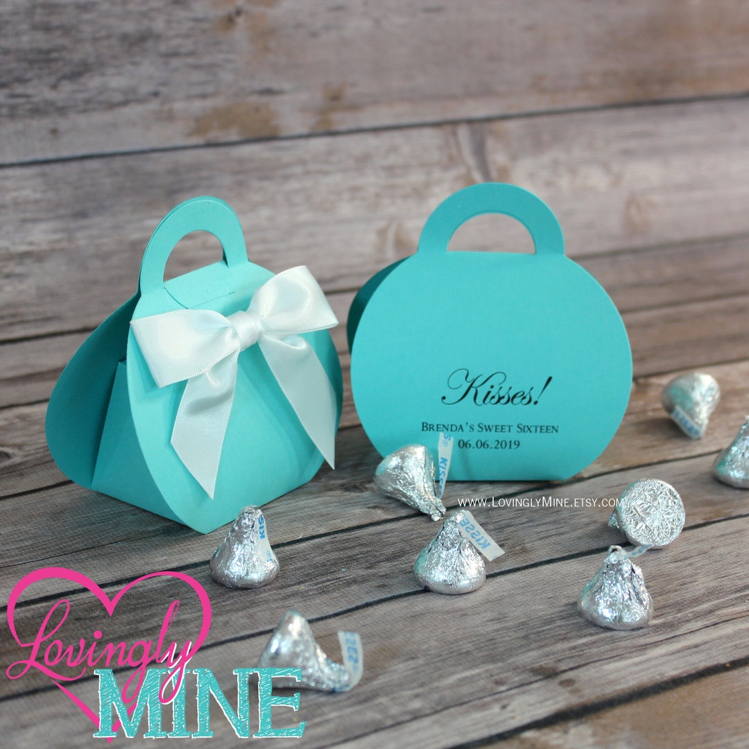 Purse Shaped Favor Bags in Light Teal With White Satin Bow - Etsy