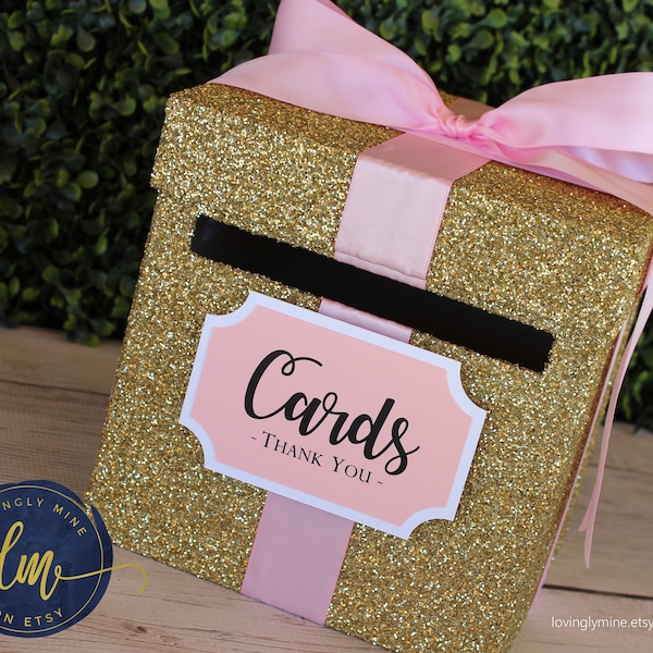 Pink Card Box - Etsy