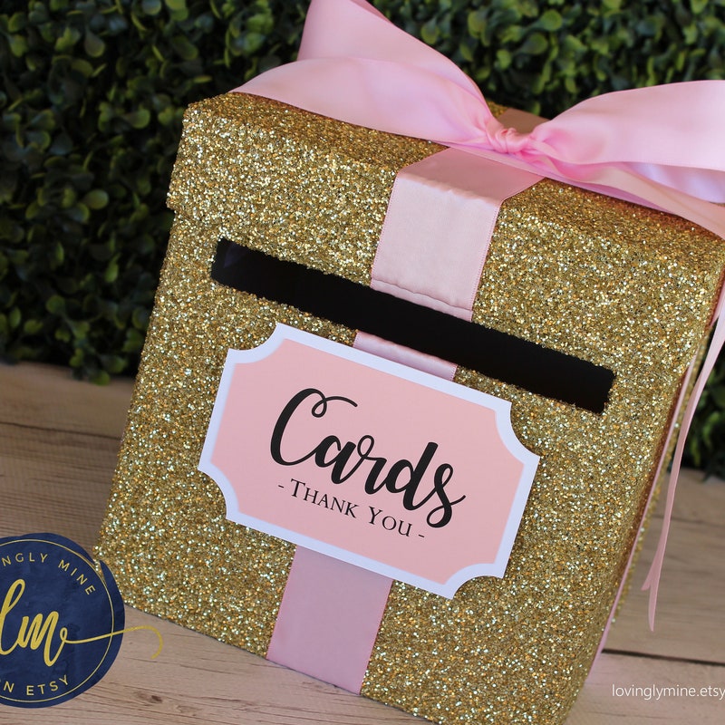 Pink Card Box - Etsy