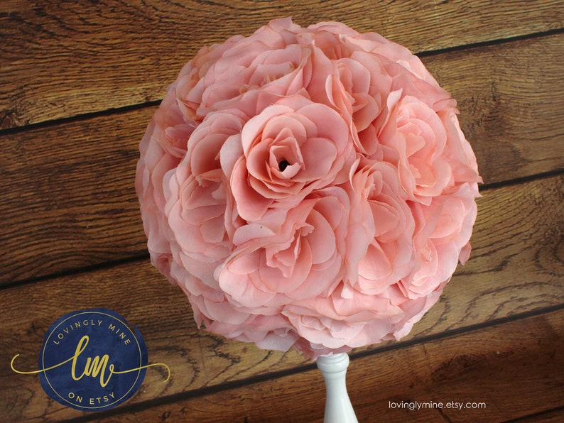 Centerpiece Blush Pink Rose Pomander White Vase Baby Shower - Etsy