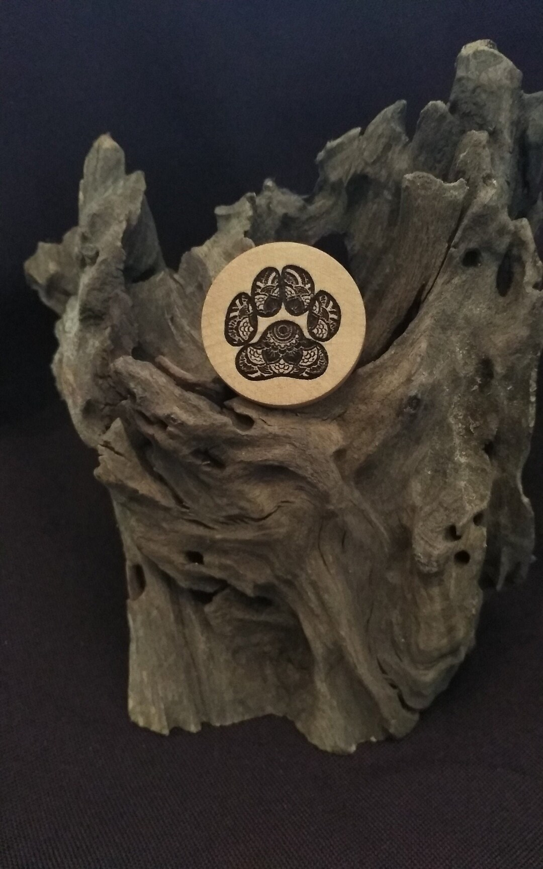 Paw Print Badge Paw Print Broach Wooden Badge Cat Dog - Etsy
