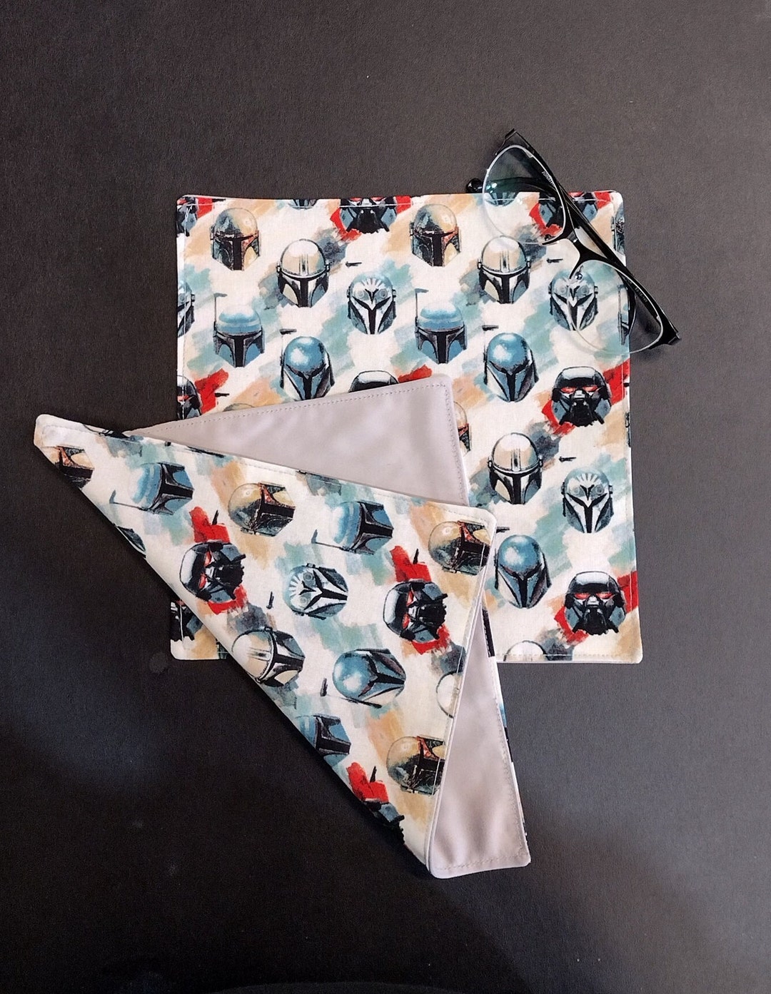 Mandalorian Helmet Handkerchief, Men's Handkerchief, Microfiber, Pocket ...