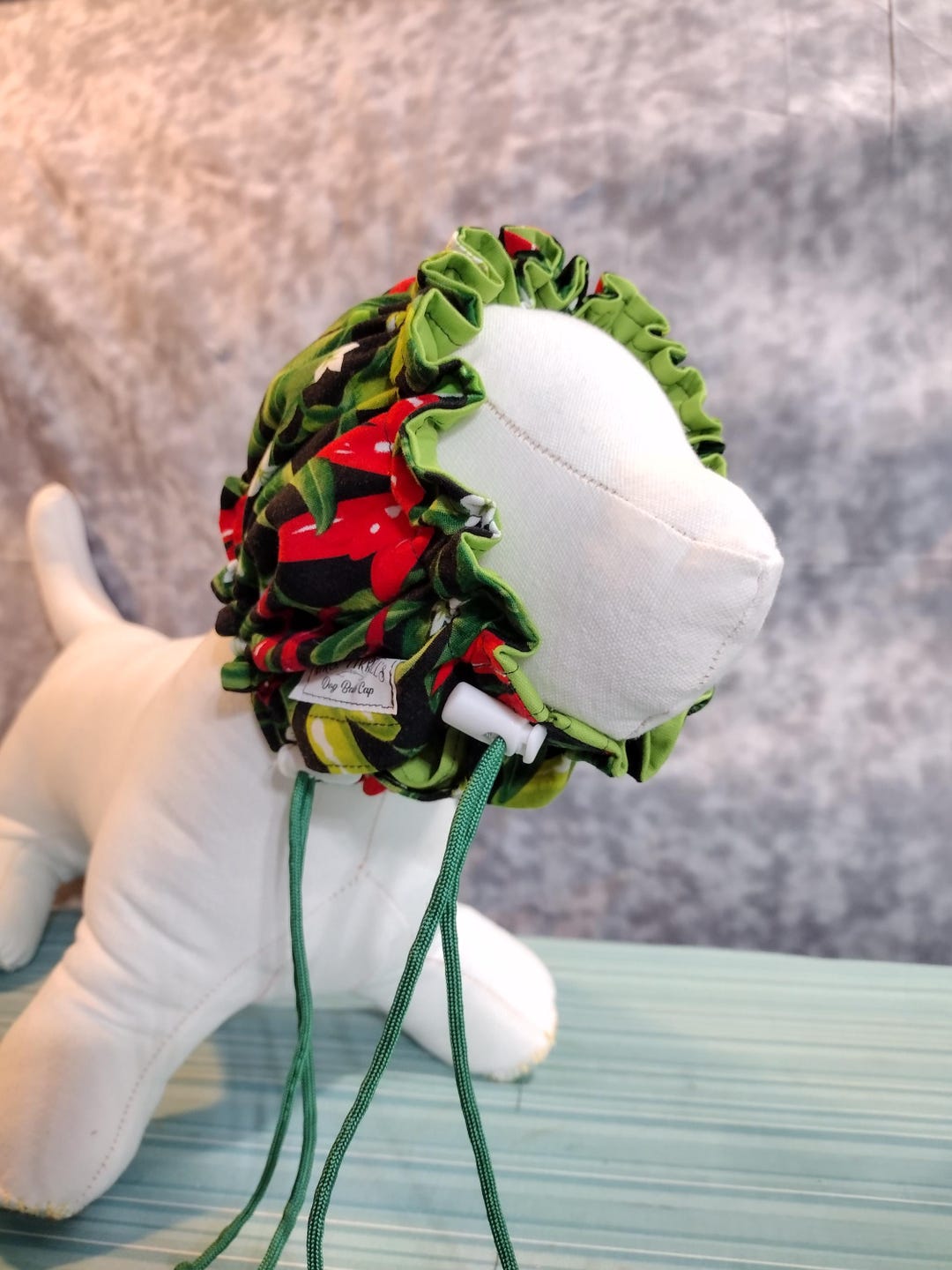 Waterproof SMALL Dog Bath Cap, Valentina Style Dog Shower Cap in Pepper ...