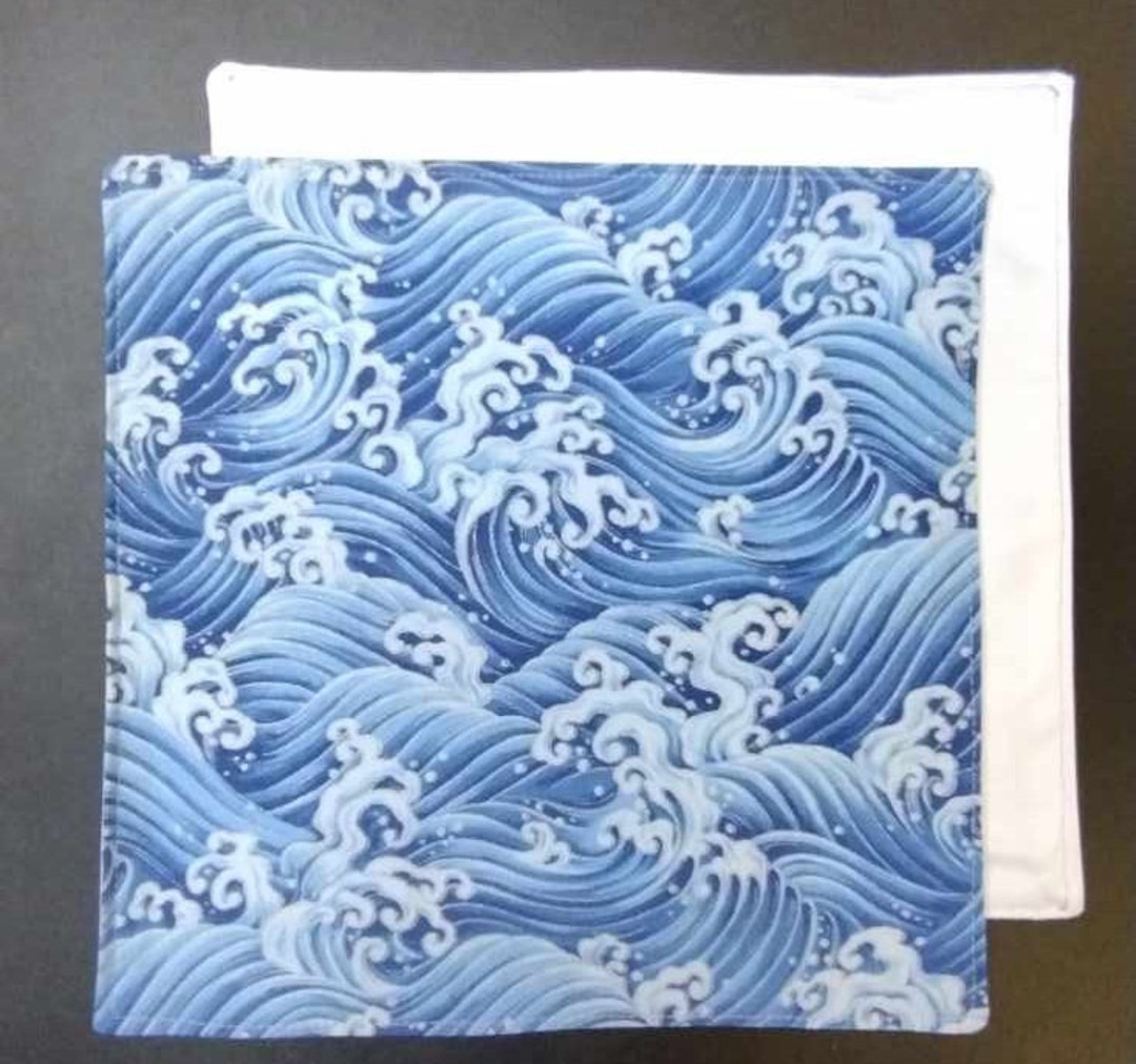 Tattoo Style Ocean Waves Handkerchief With Microfiber Cleaning Cloth ...