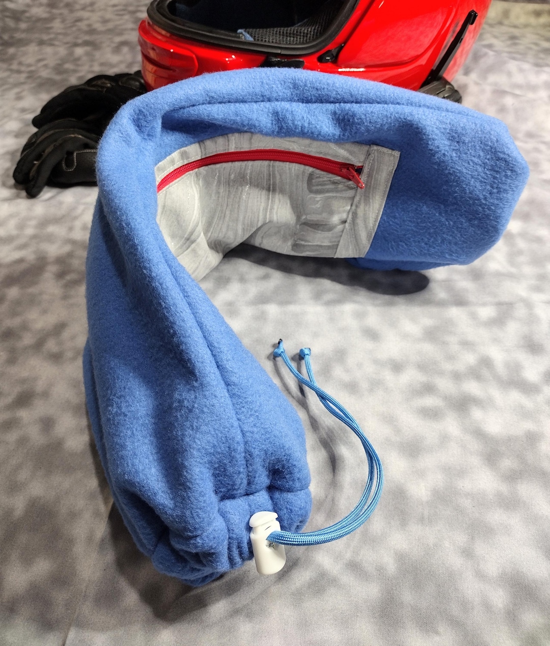 Blue Fleece Motorcycle Helmet Visor Sock: Shield Protector With Pocket ...