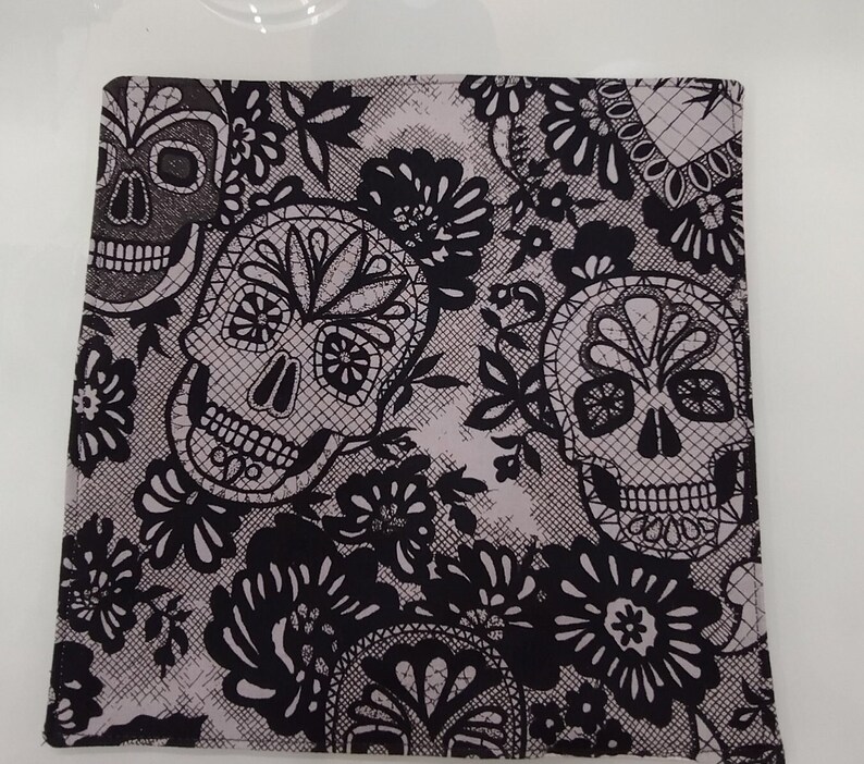 Skull Lace Cotton Fabric Handkerchief With Microfiber Silk Cleaning ...