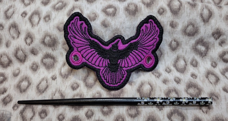 Black Raven Hair Bun Cover With Hair Stick. - Etsy