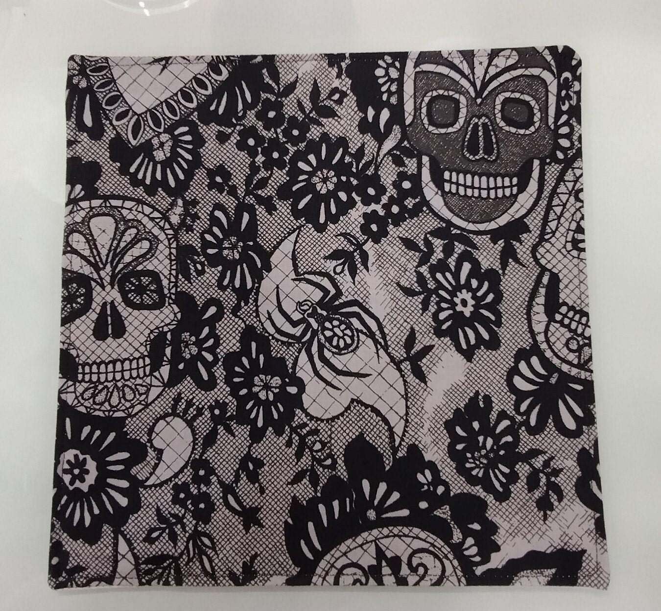 Skull Lace Cotton Fabric Handkerchief With Microfiber Silk Cleaning ...