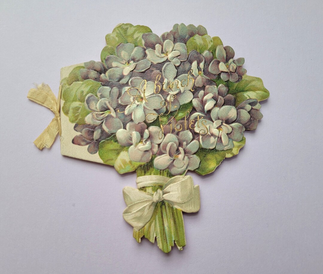 Victorian Ernest Nister Shaped Die-cut Violets Illustrated - Etsy