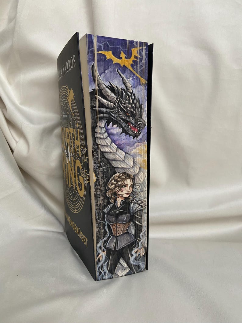Hand Painted Book Fore Edge | Fourth Wing | Empyrean | Tairn | Violett ...