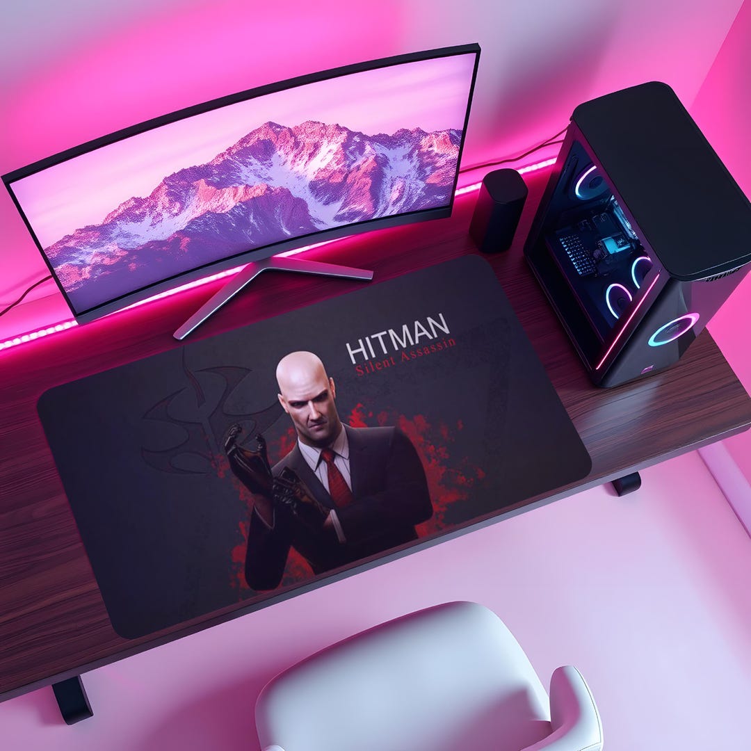 Hitman Inspired Mouse Pad – Stealth Gaming Desk Mat, Stitched Edge, XL ...