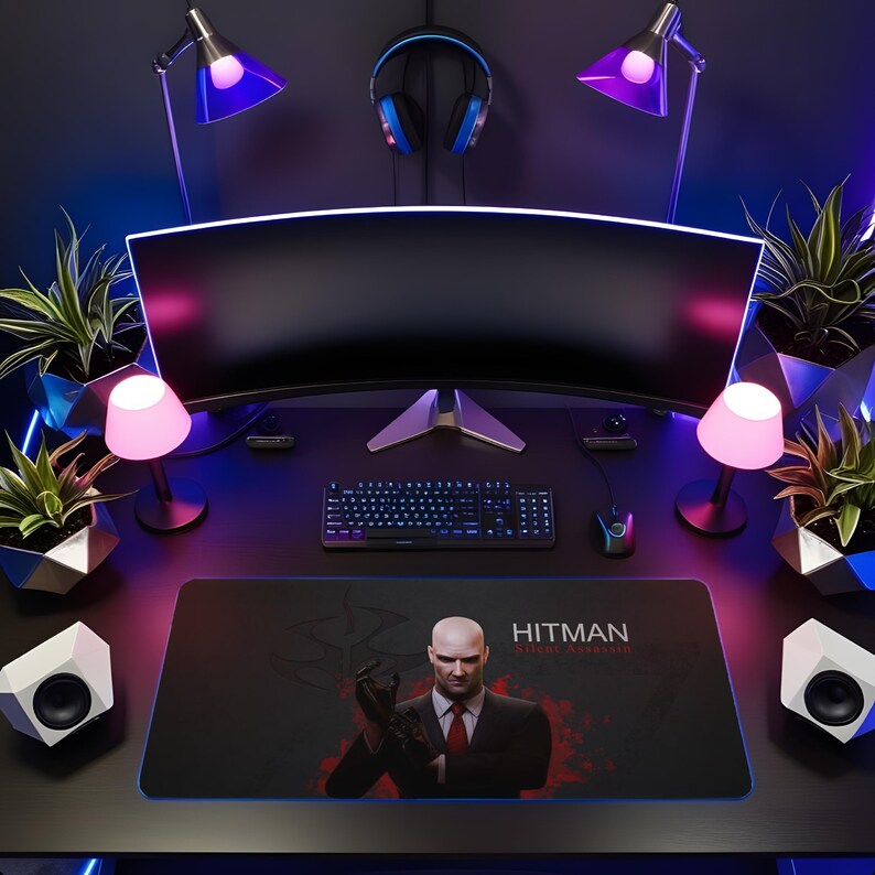 Hitman Inspired Mouse Pad – Stealth Gaming Desk Mat, Stitched Edge, XL ...