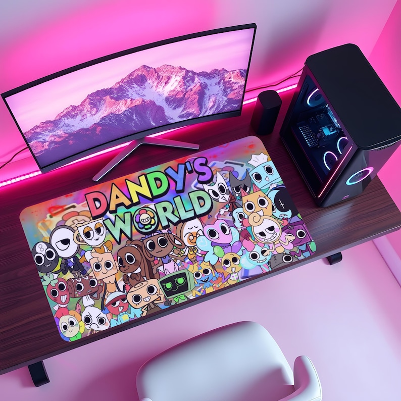 Dandys World Gaming Mouse Pad Desk Mat With Stitched Edges Smooth Glide ...