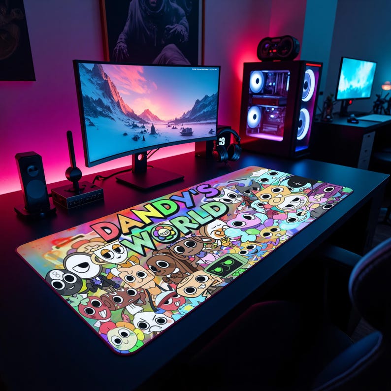 Dandys World Gaming Mouse Pad Desk Mat With Stitched Edges Smooth Glide ...