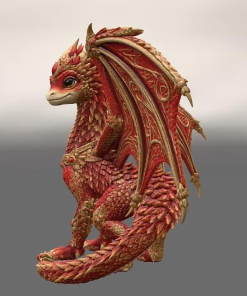 Royal Crimson Dragon STL File for 3D Print - Etsy.de