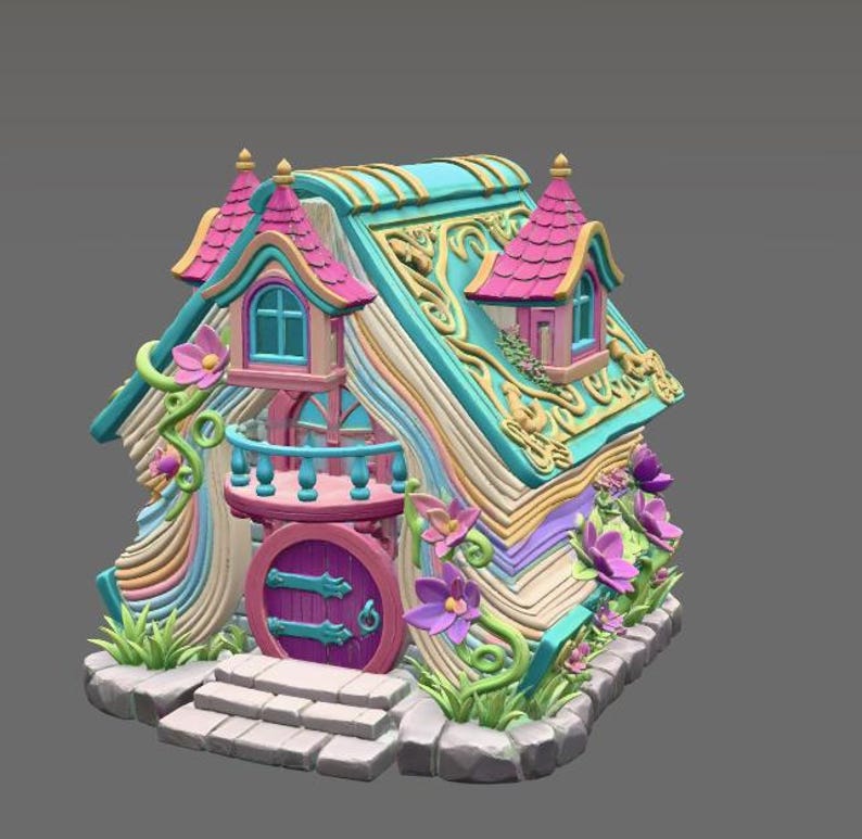 Enchanted Storybook Cottage STL File 3D Printable - Etsy