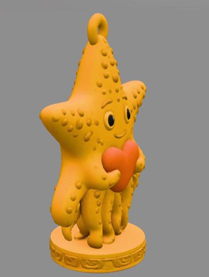 3D Starfish With Heart STL File – Ocean Decor (digital Download) - Etsy