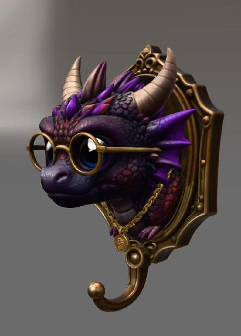 Kawaii Dragon Key Holder STL File for 3D Print - Etsy