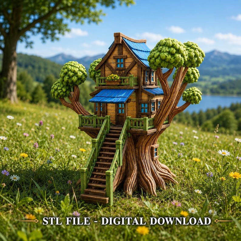 Fantasy Treehouse STL File for 3D Print - Etsy UK