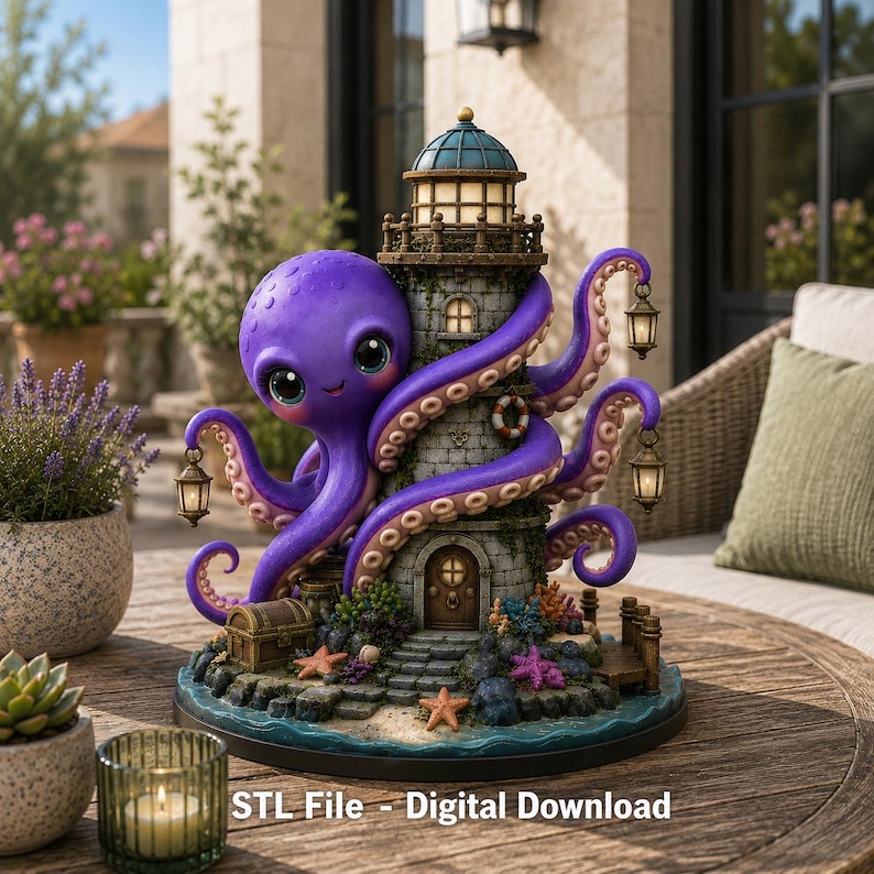 Octopus Lighthouse Keeper STL File for 3D Print - Etsy.de