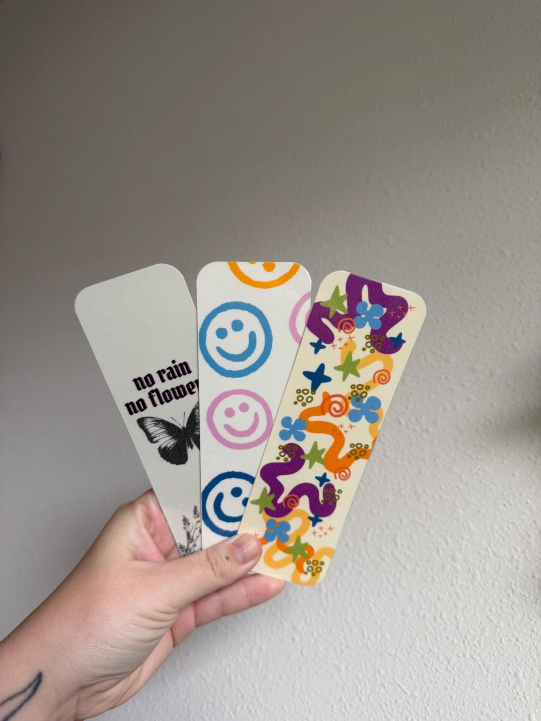 Retro Smiley Face Bookmarks | Colorful Reader Accessory, Positive Quote ...