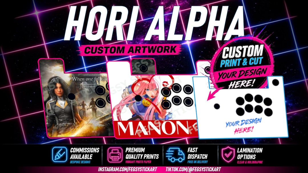 Hori Alpha Fightstick Custom Artwork Print and Cut. UK Based - Etsy