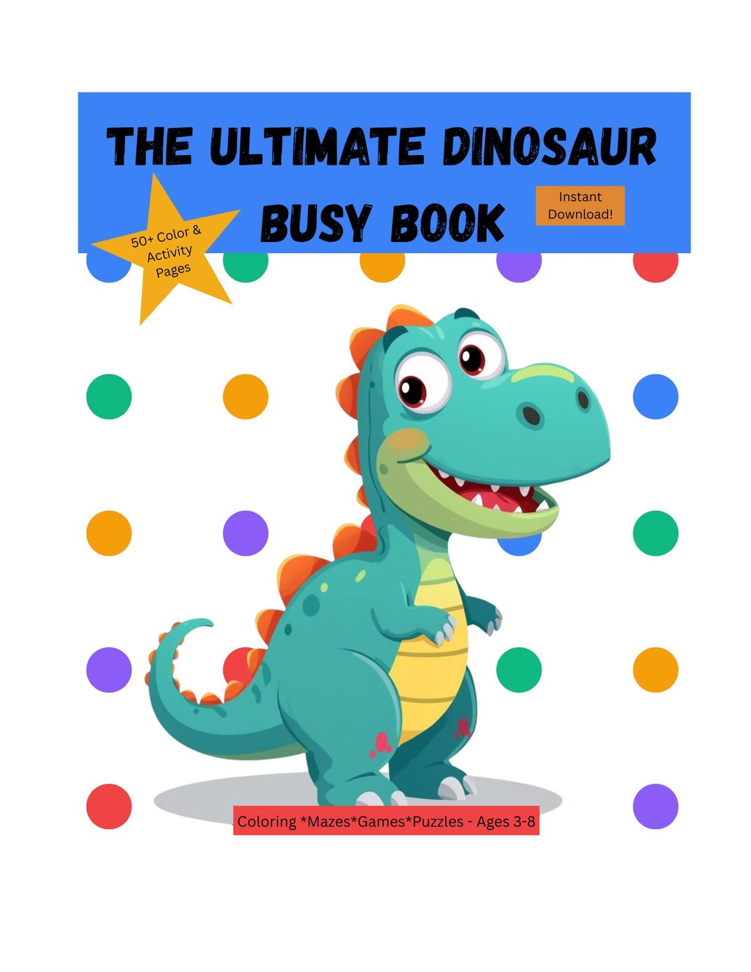 Dinosaur Busy Book Printable Toddlers-8 Yrs, Dino Learning, Quiet Book ...