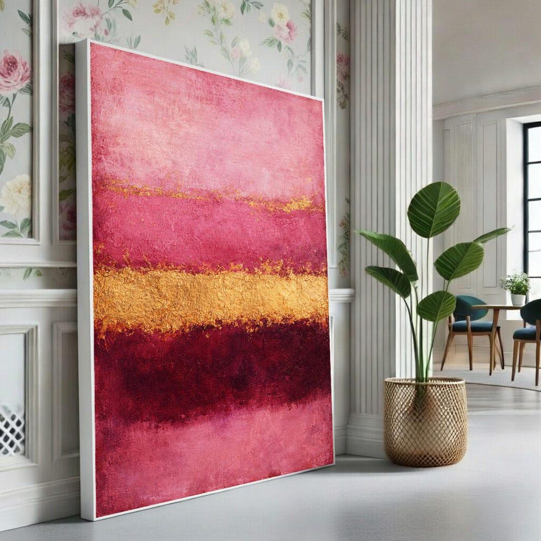 Mark Rothko Pink Gold Canvas Wall Art Print Modern Living Room Decor ...