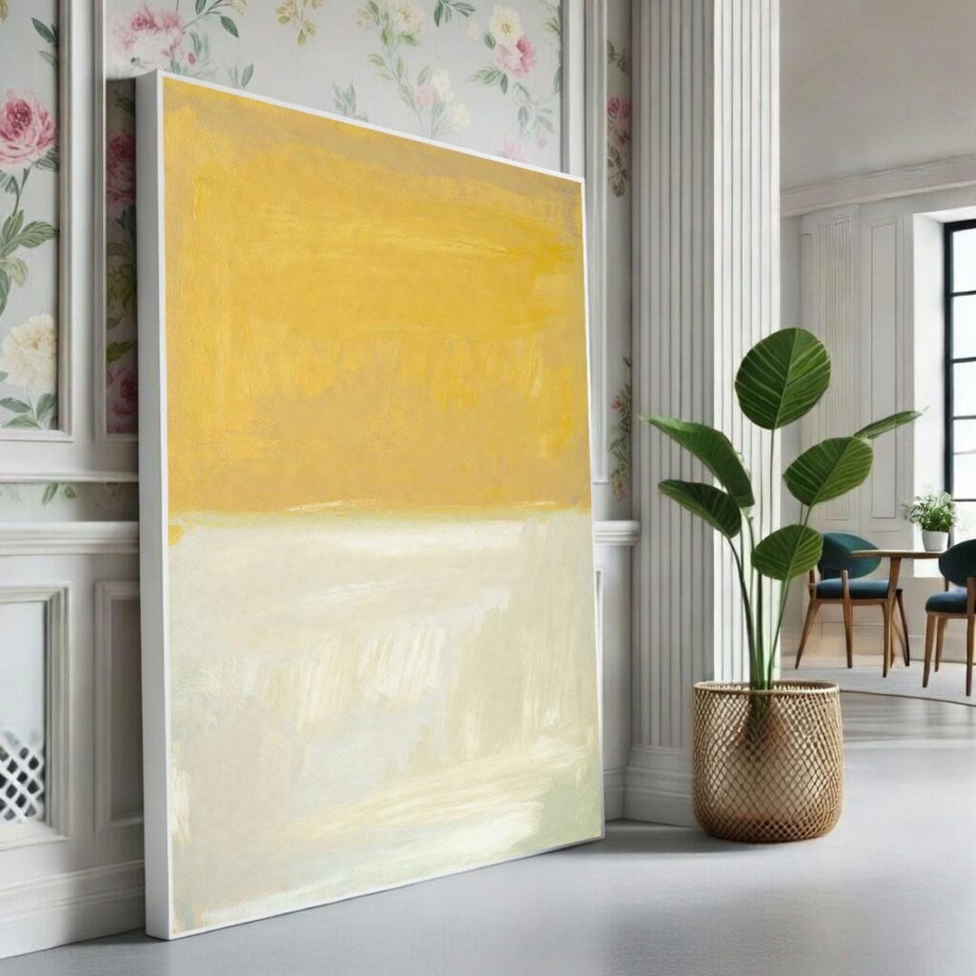 Mark Rothko Yellow Cream Canvas Wall Art Print Modern Living Room Decor ...
