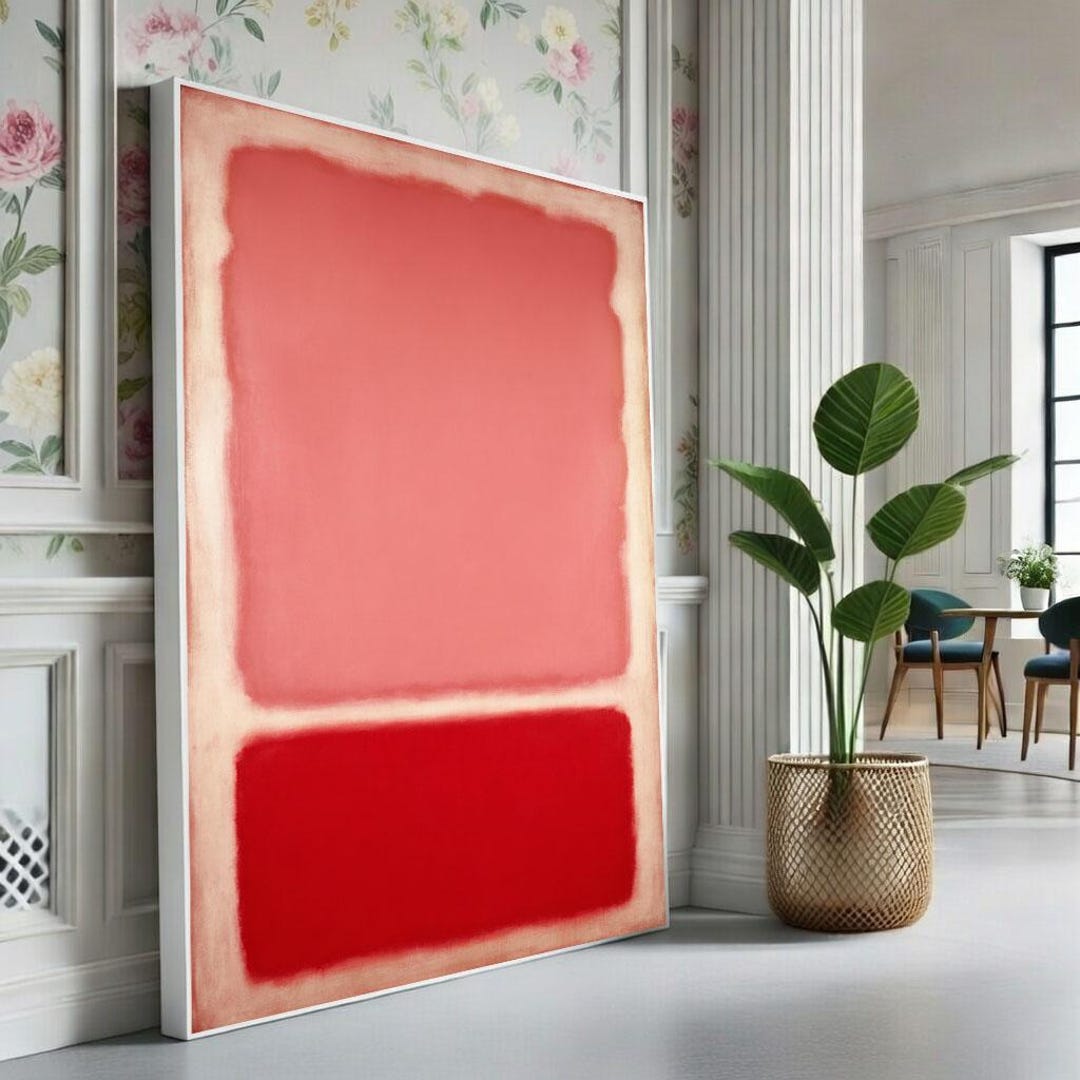 Mark Rothko Coral Red Canvas Wall Art Print Elegant Dining Room Decor ...
