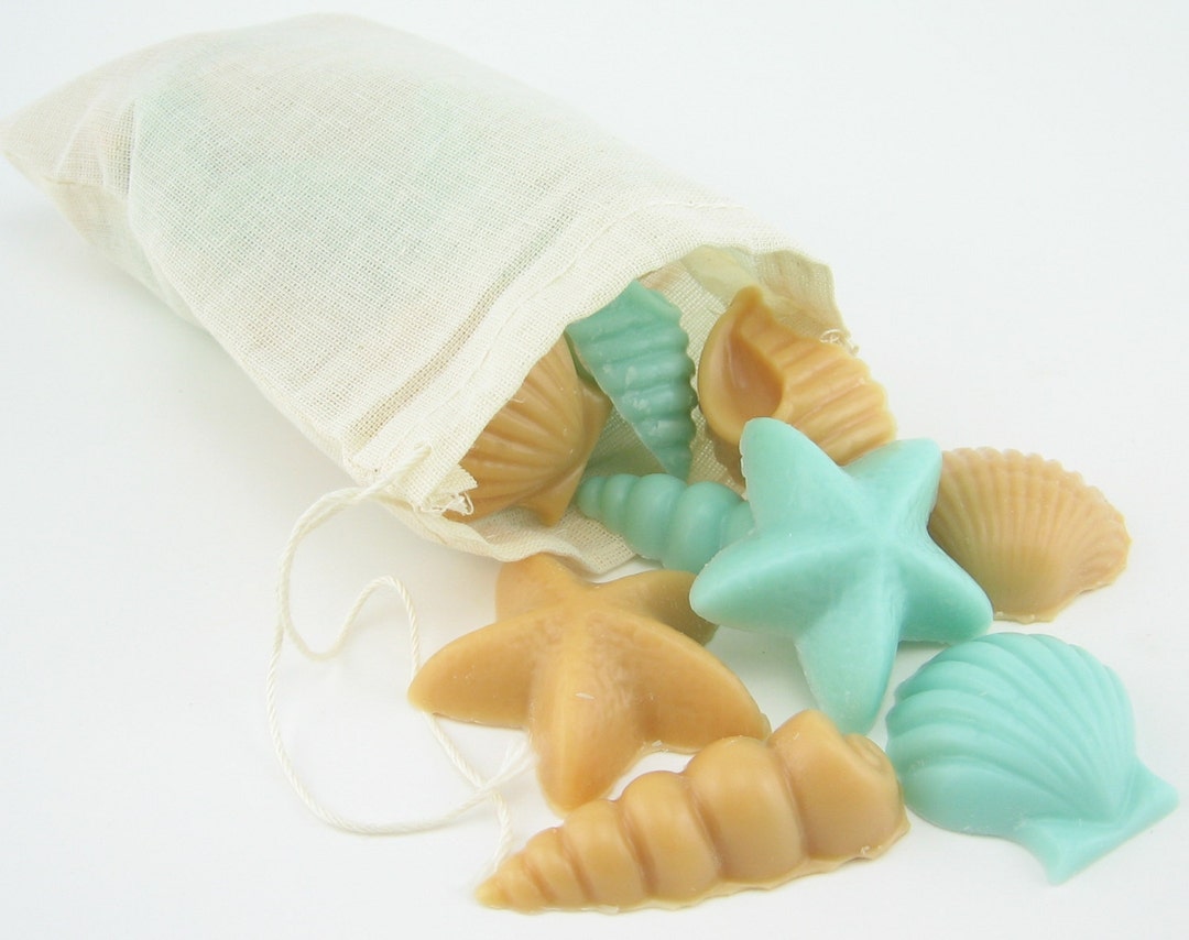 Light Blue and Sandy Brown Seashell Soy Wax Melts or Cake Decorations ...