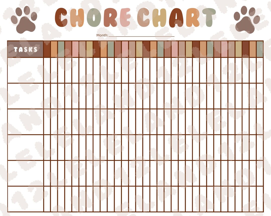 Customizable Monthly Habit Tracker, Star Chart, Chore Chart/ Tracker ...