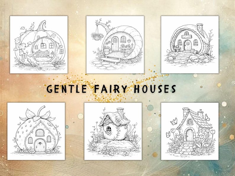 20 Fairy Houses Coloring Pages – Whimsical Fantasy Cottage Coloring ...