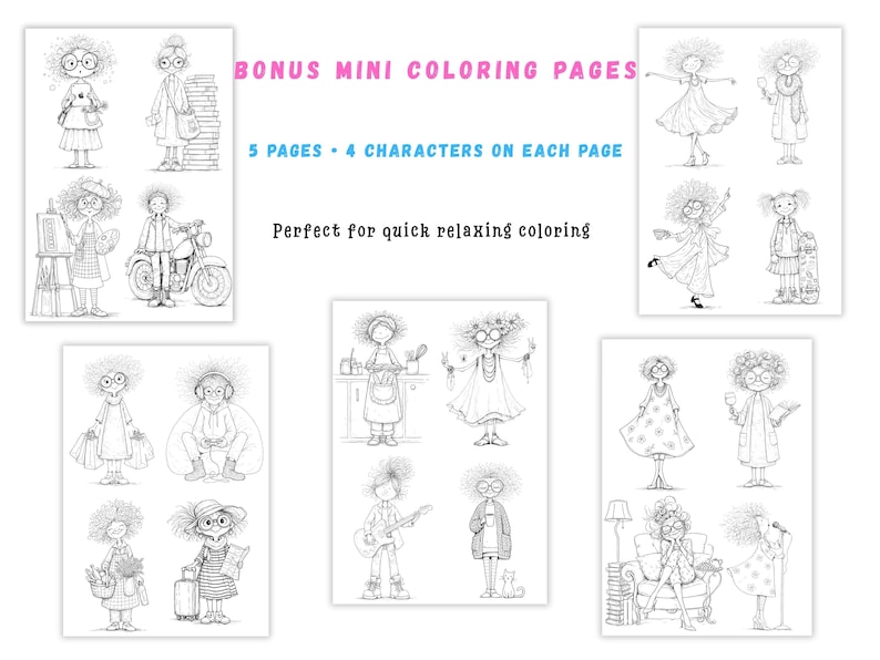 Funny Grandma Coloring Book Printable, 20 Cute Granny Coloring Pages ...