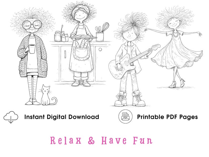 Funny Grandma Coloring Book Printable, 20 Cute Granny Coloring Pages ...