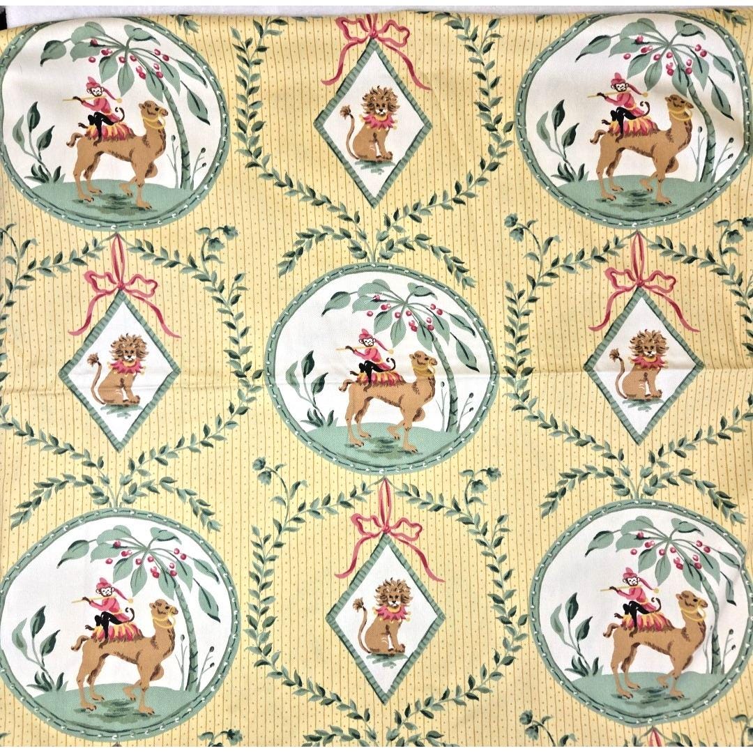 P Kaufmann Pat Freund La Menagerie Fabric Yellow Camel Lion Monkey 2.8Y ...