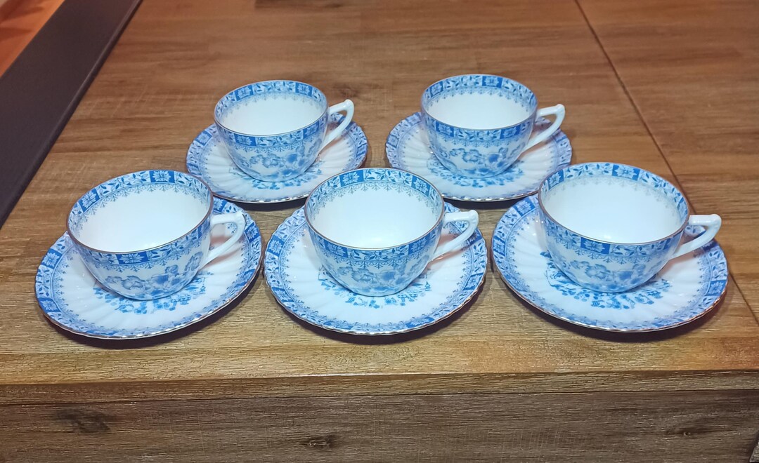 Authentic Dorothea Blue Porcelain Tea Set, Cup and Saucer, by Seltmann ...