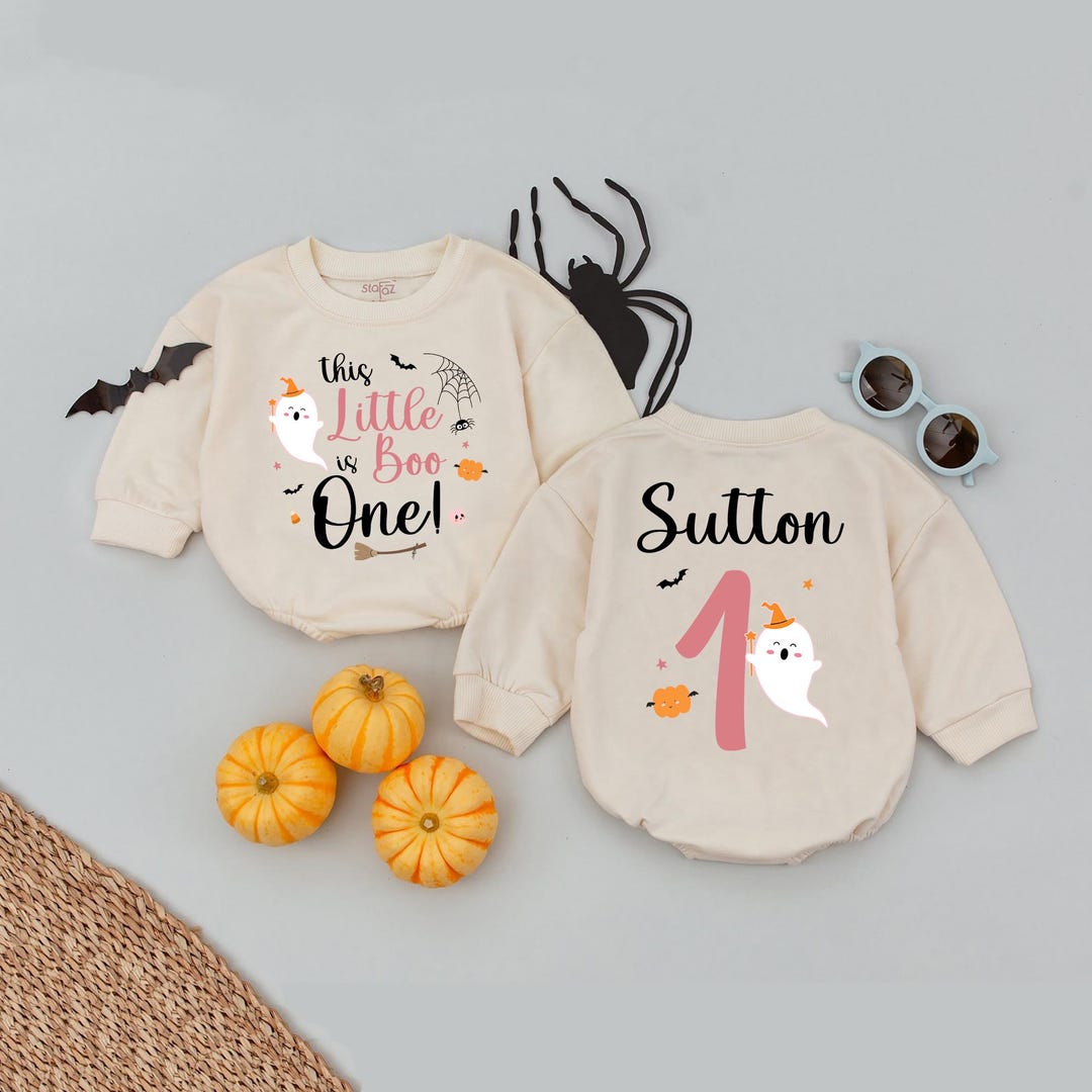 Personalized Name This Little Boo is One Birthday Girl Baby Romper, 1st ...