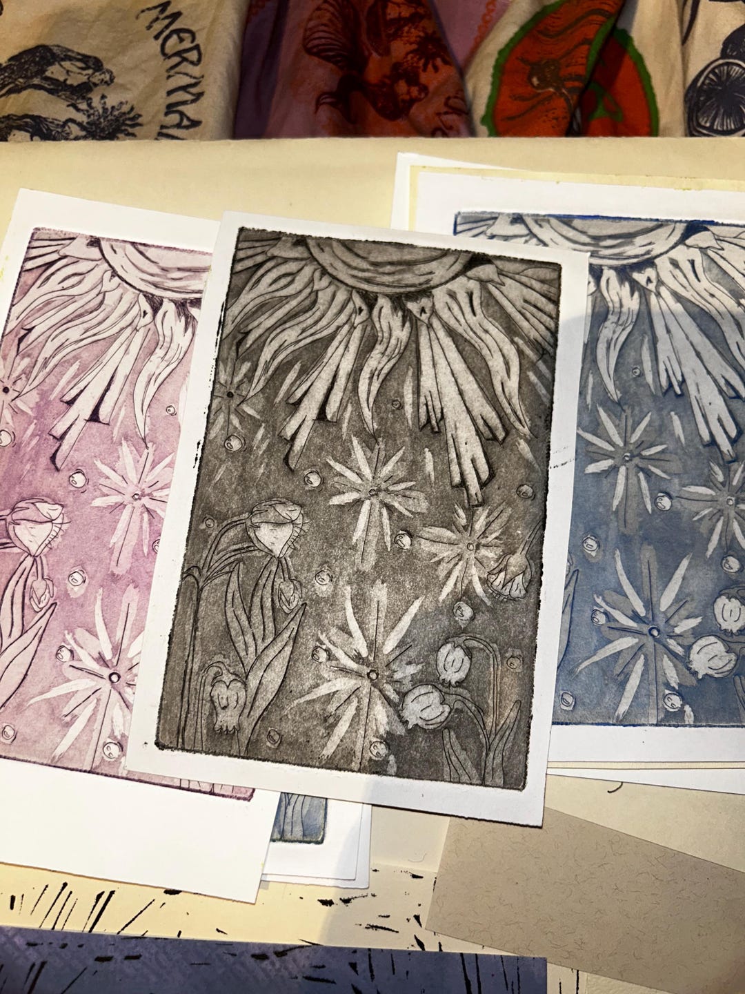 Art Nouveau Sun Print, Intaglio Etching - Etsy