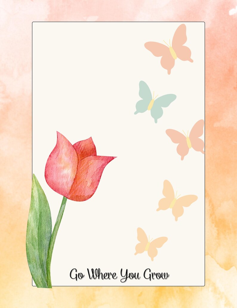 Go Where You Grow Note Pad 8.5x11 PDF & PNG File - Etsy