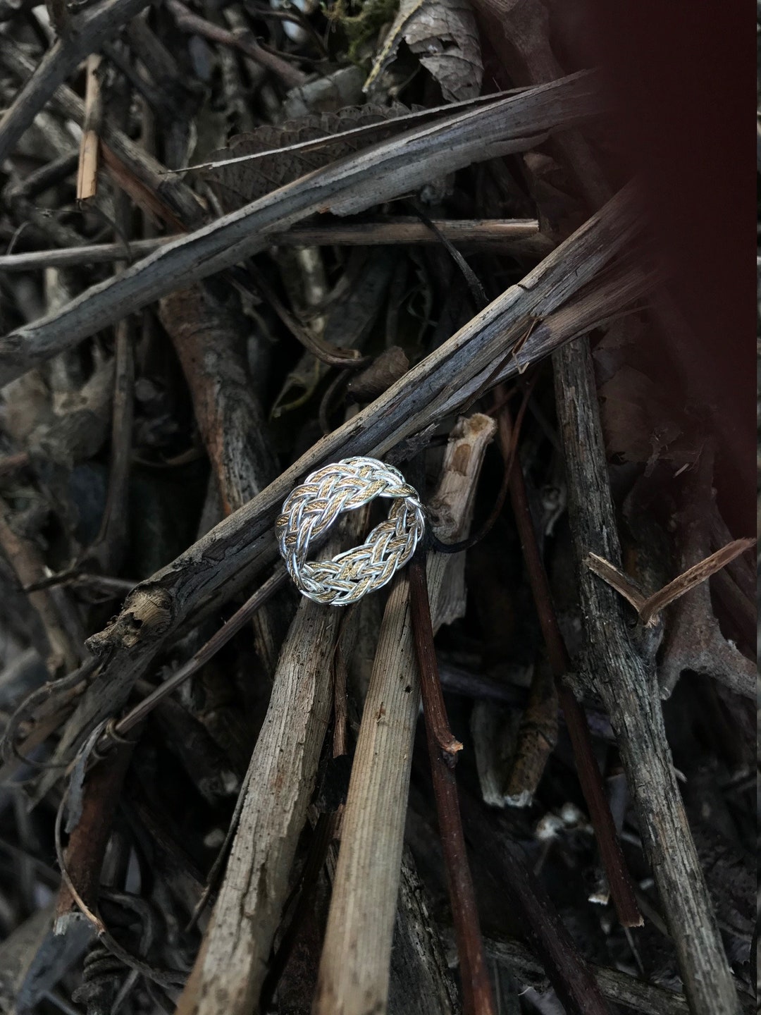 Turks Head Ring in Fine Silver and 18k - Etsy