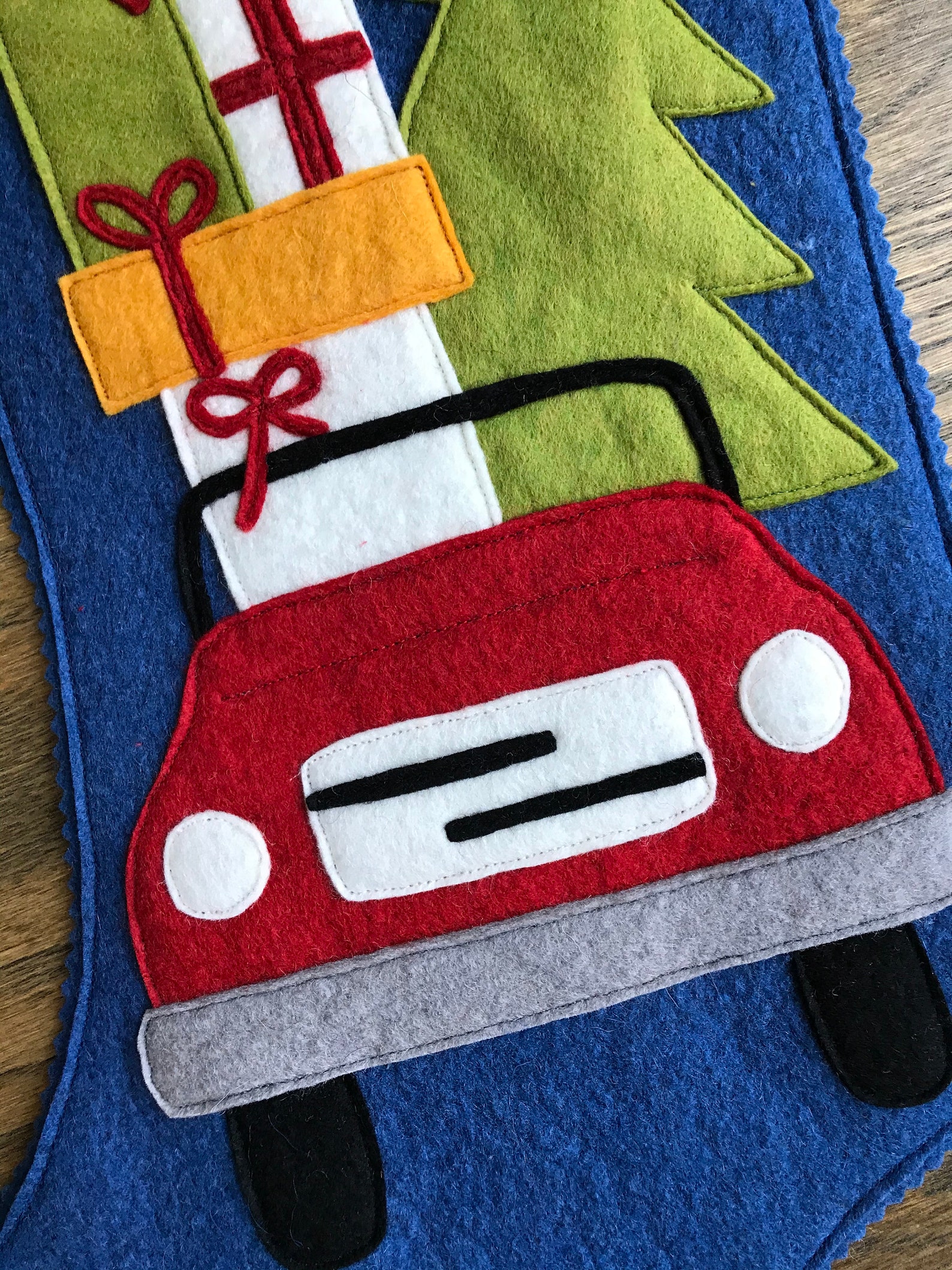 Handmade Wool Felt Christmas Stocking: Pack a Convertible Car With ...