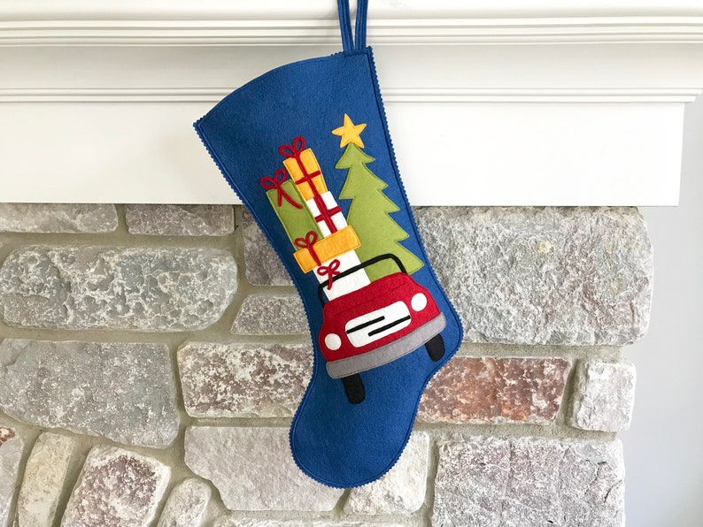 Handmade Wool Felt Christmas Stocking: Pack a Convertible Car With ...