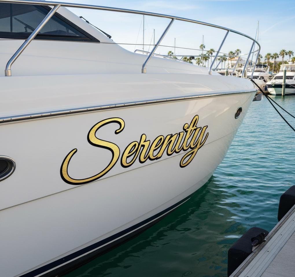 Gold Leaf Boat Name Lettering | Other Metallics Available ...
