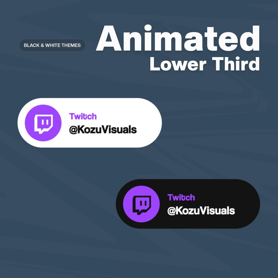Minimal Twitch Lower Third Overlay – Clean Animated Stream Graphic for ...