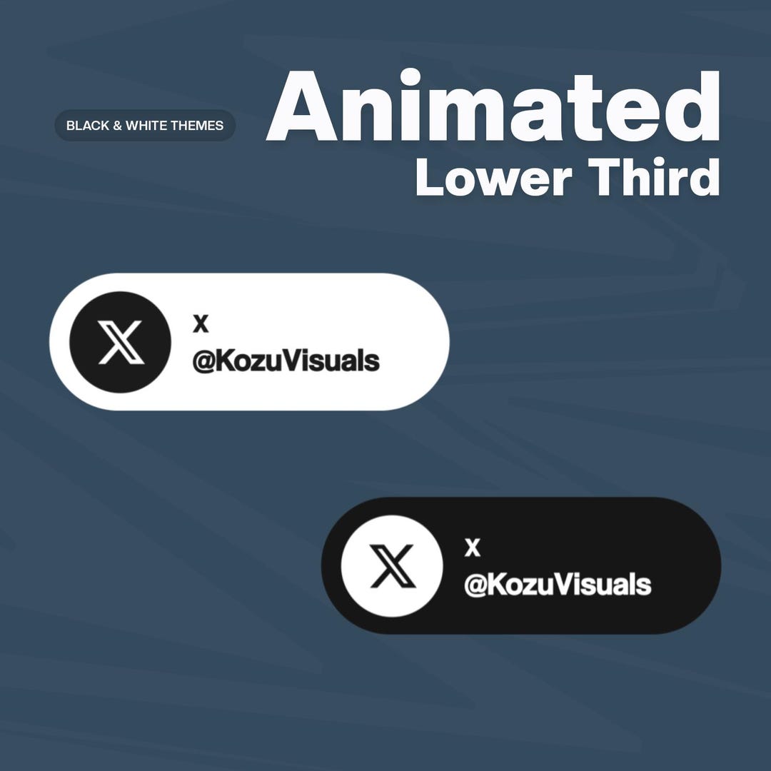 Minimal Twitter Lower Third Overlay – Clean Animated Stream Graphic for ...