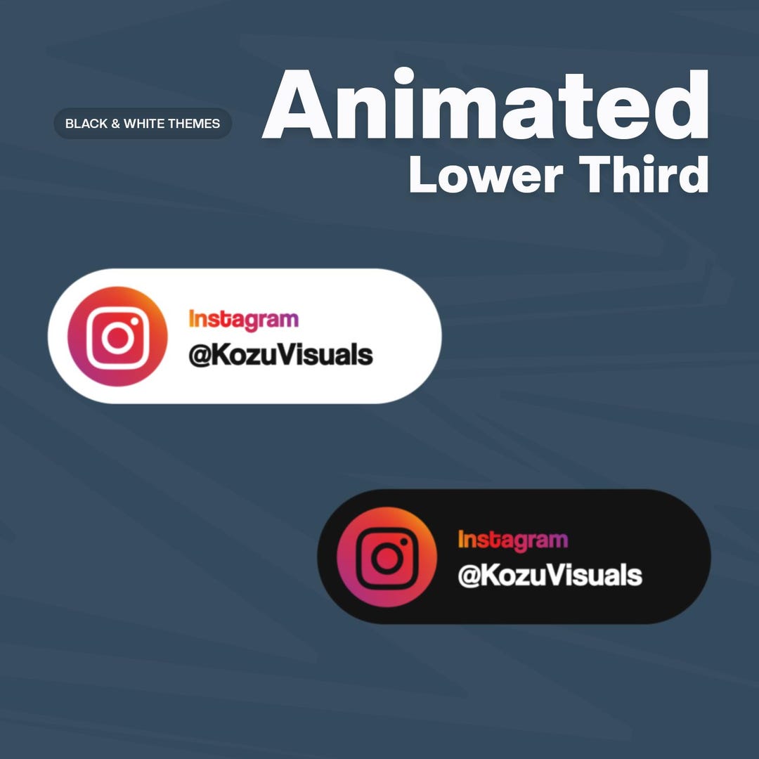 Minimal Instagram Lower Third Overlay – Clean Animated Stream Graphic ...
