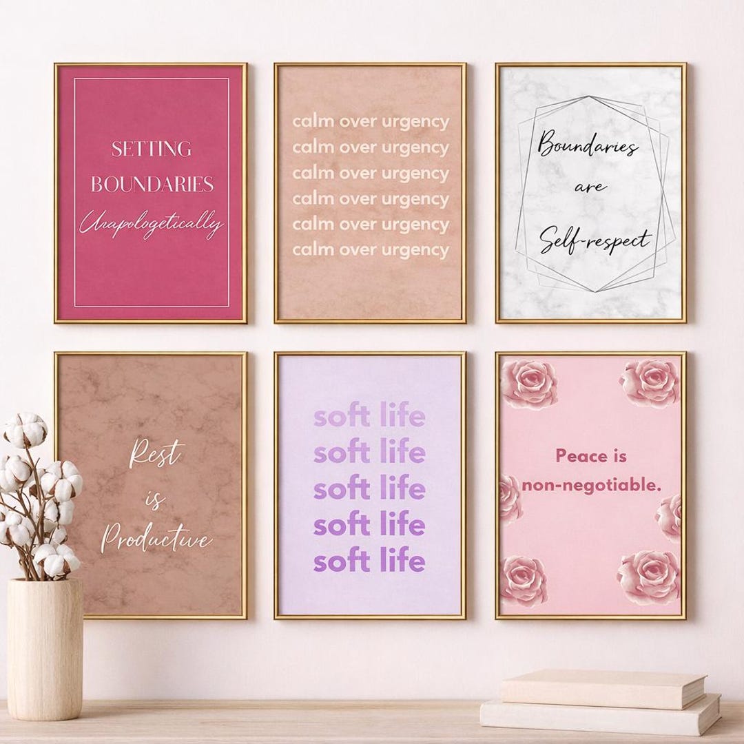 Wellness Quote Prints | Soft Life, Self-care Art (digital Download) - Etsy