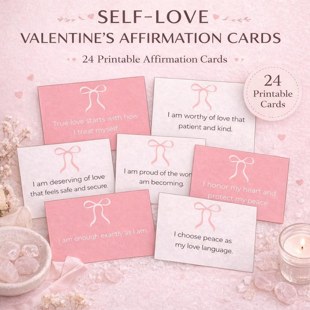 Self Love Affirmation Cards | Valentines Day | Galentines | Printable ...