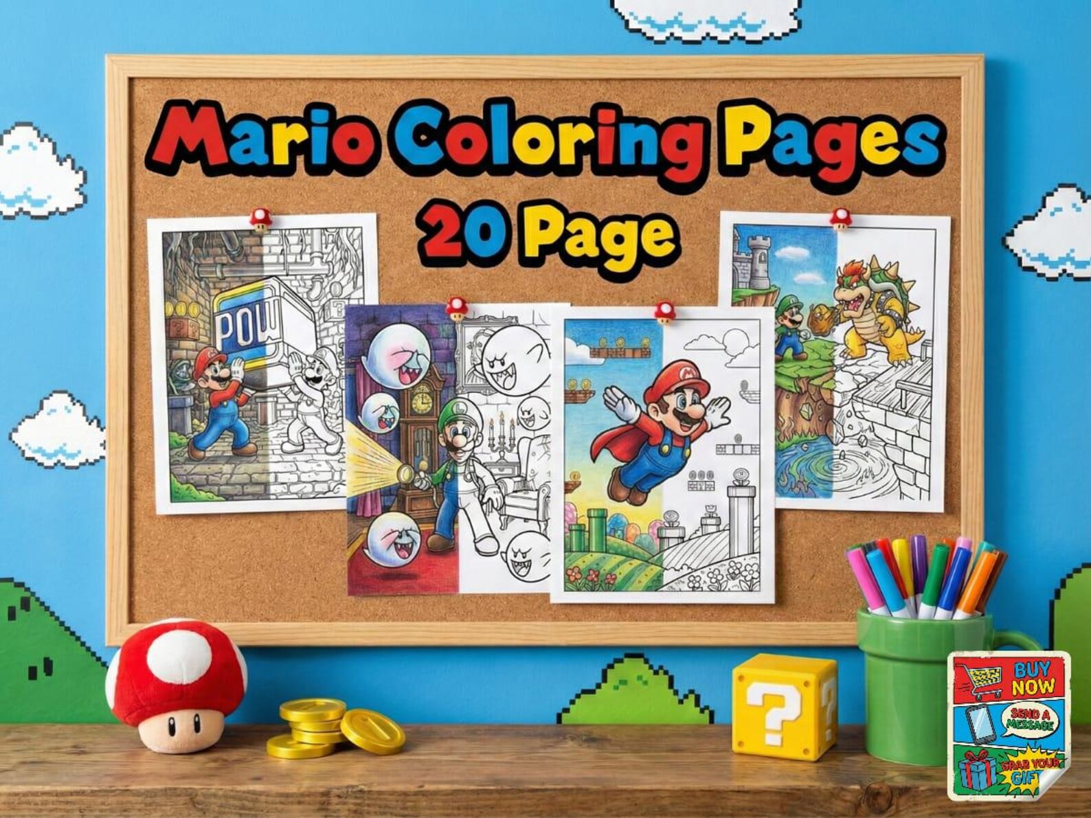 20 Super Mario Malseiten zum Ausdrucken, Mario Luigi und Freunde ...